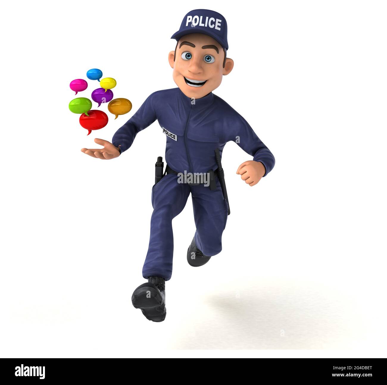 Fun 3D illustration of a cartoon Police Officer Stock Photo - Alamy