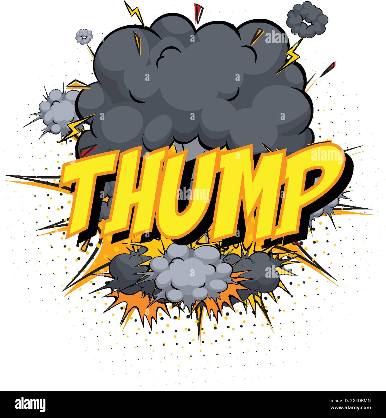 Word Thump on comic cloud explosion background illustration Stock ...