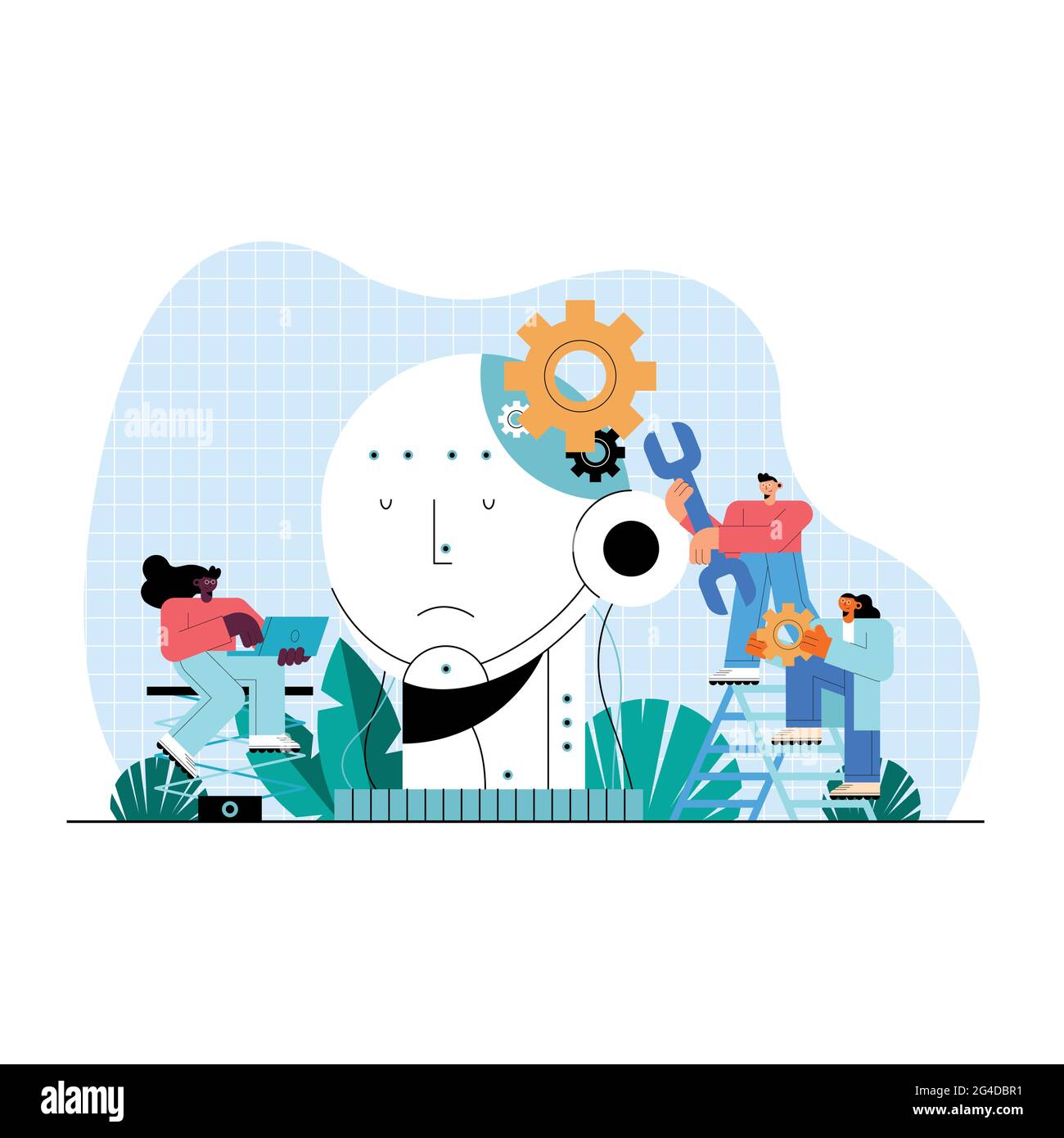 artificial intelligence users characters icons Stock Vector Image & Art ...
