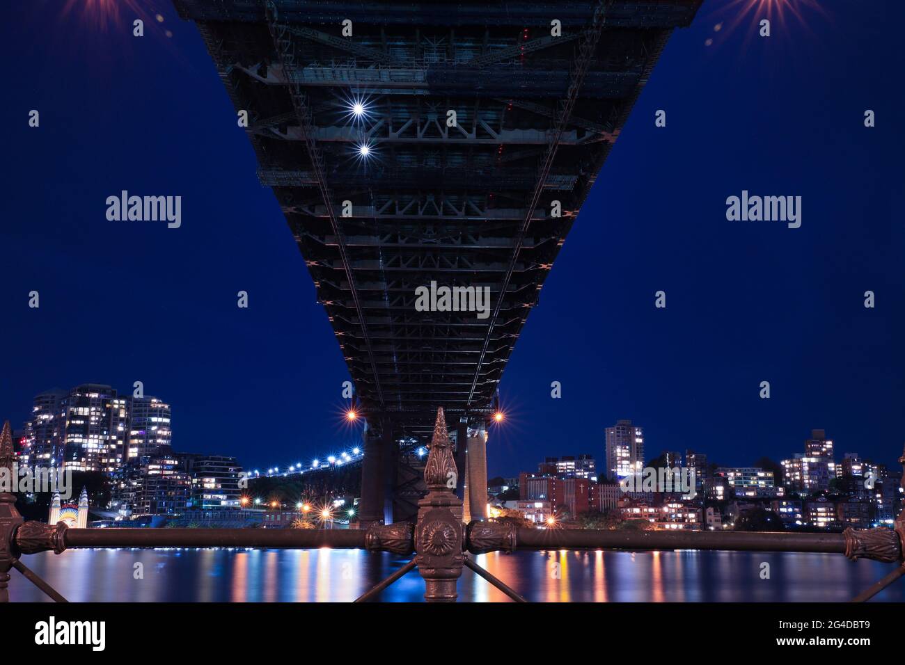 Panorama night view of Sydney Harbour and City Skyline of circular quay ...