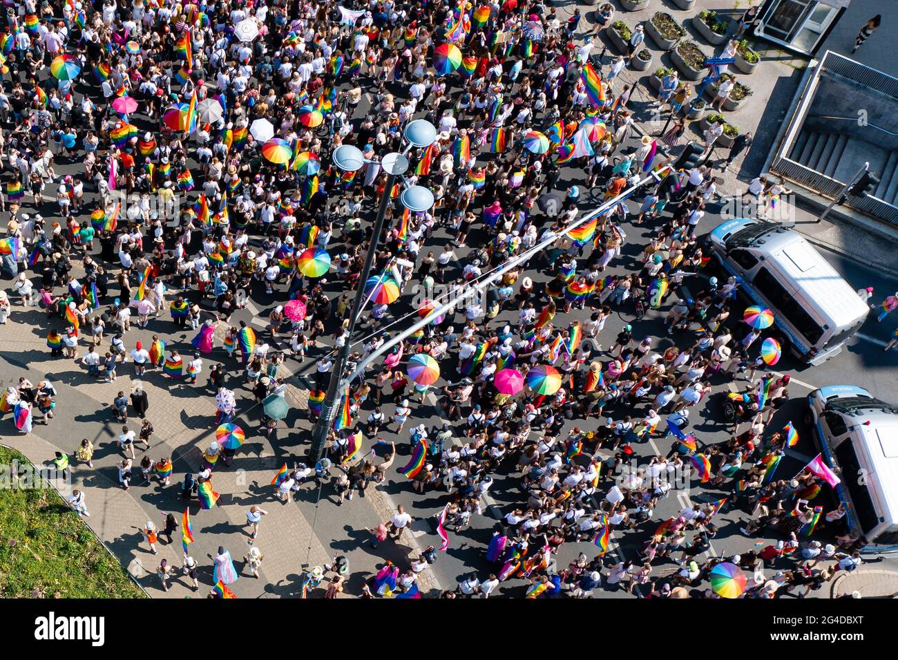 Warsaw, Poland - June 19 2021: equality parade, pride march ...