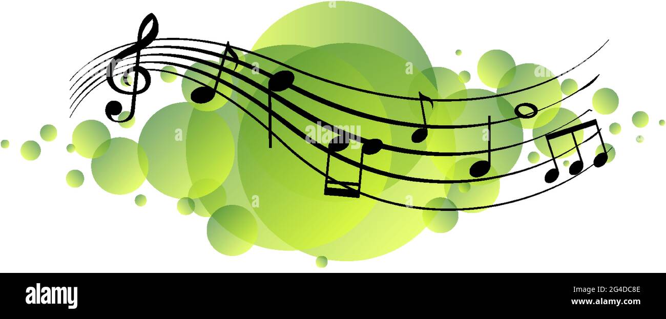 Musical melody symbols on green splotch illustration Stock Vector Image ...