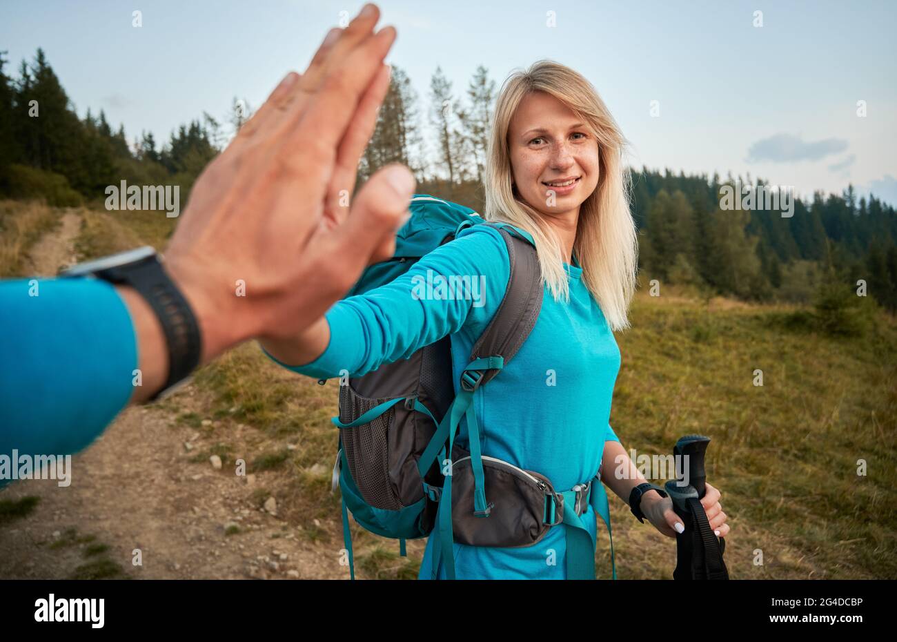 Hand gesture point five hi-res stock photography and images - Alamy