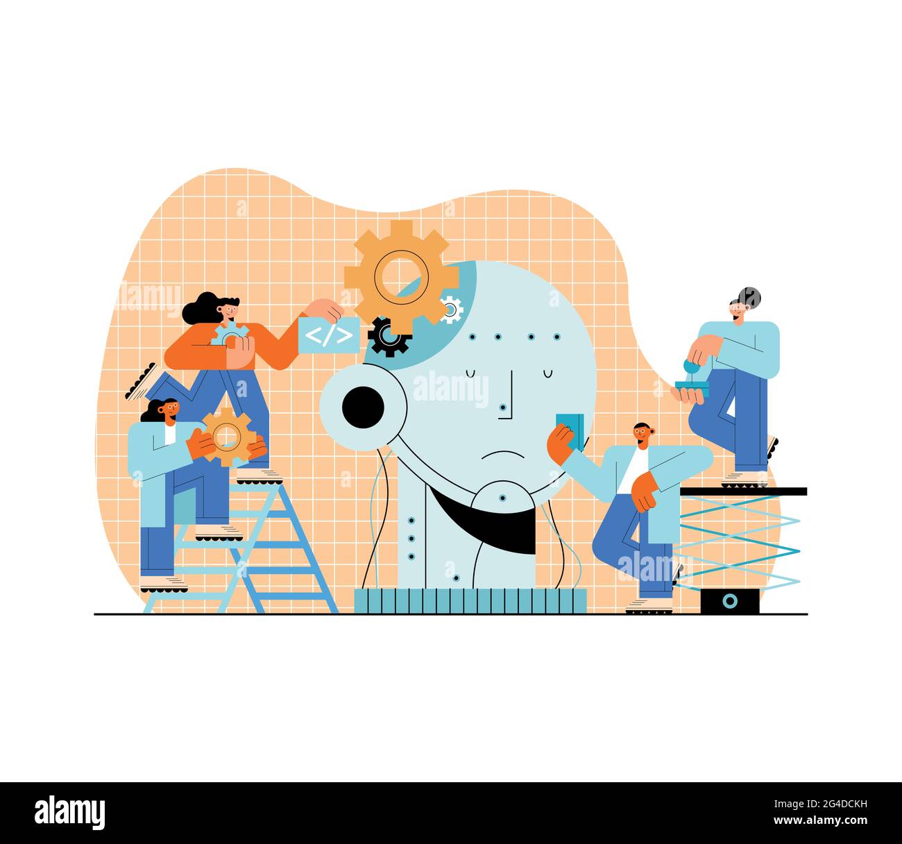 four artificial intelligence users characters Stock Vector Image & Art ...