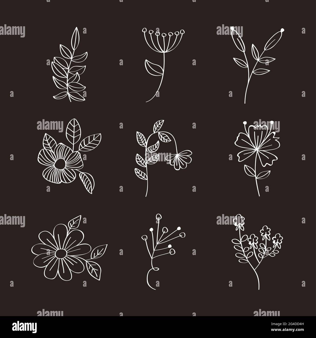 Nine flowers Stock Vector Images - Alamy