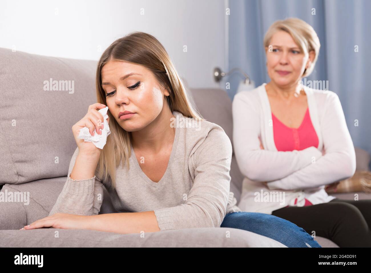 mother scolds her adult daughter Stock Photo - Alamy