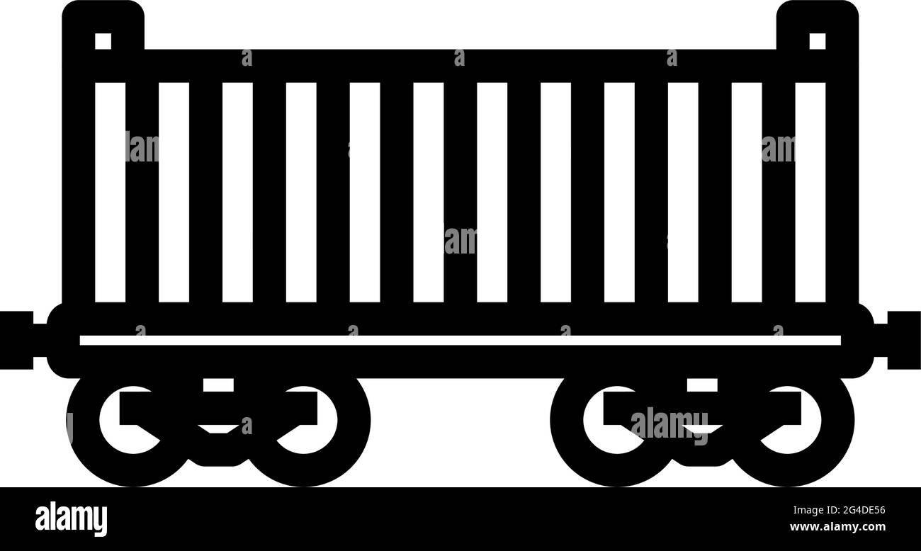 Railway Cargo Container Icon. Bold outline design with editable stroke ...