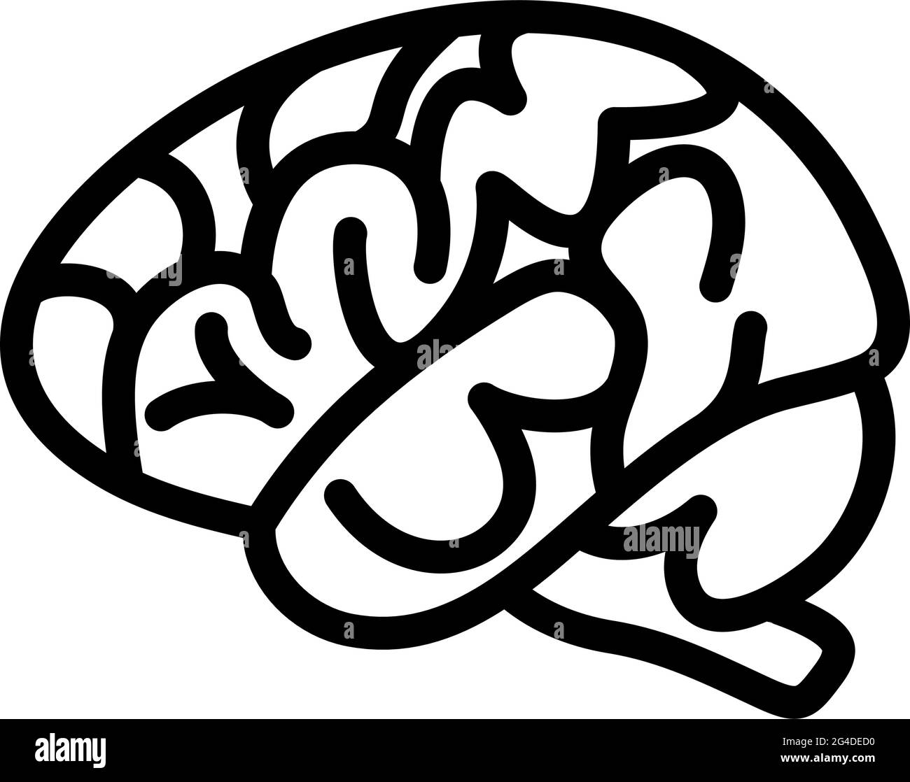 Brain Icon. Bold outline design with editable stroke width. Vector ...