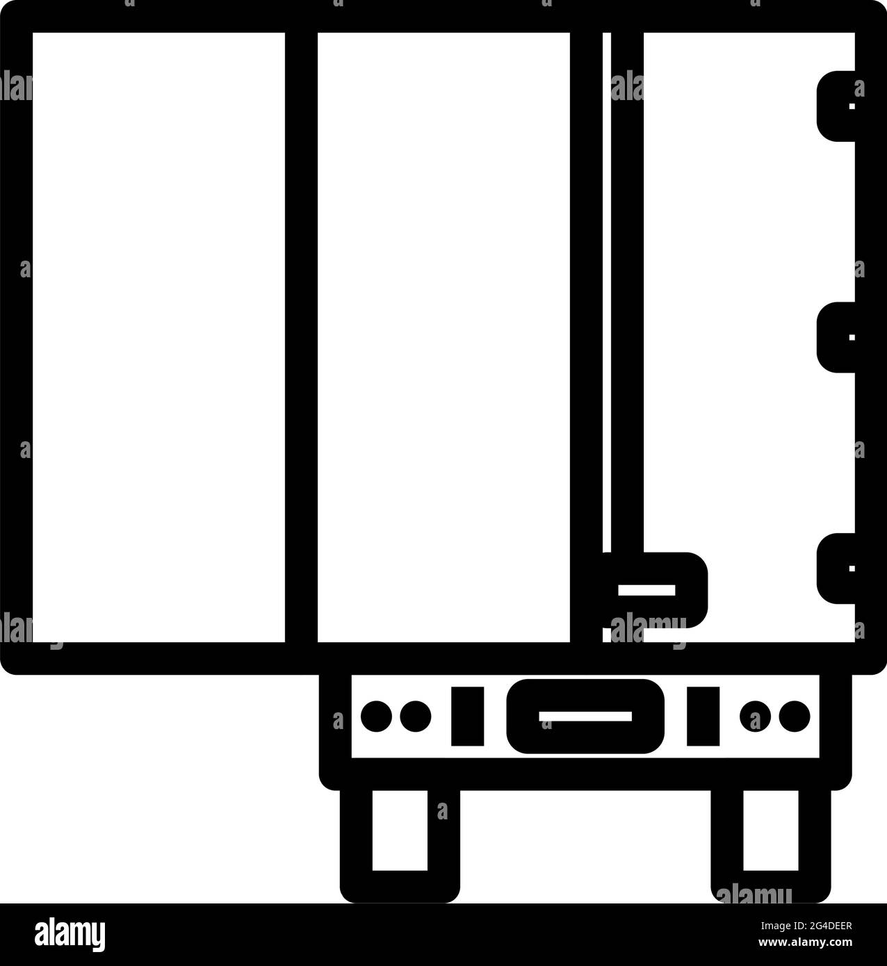Truck Trailer Rear View Icon. Bold outline design with editable stroke ...