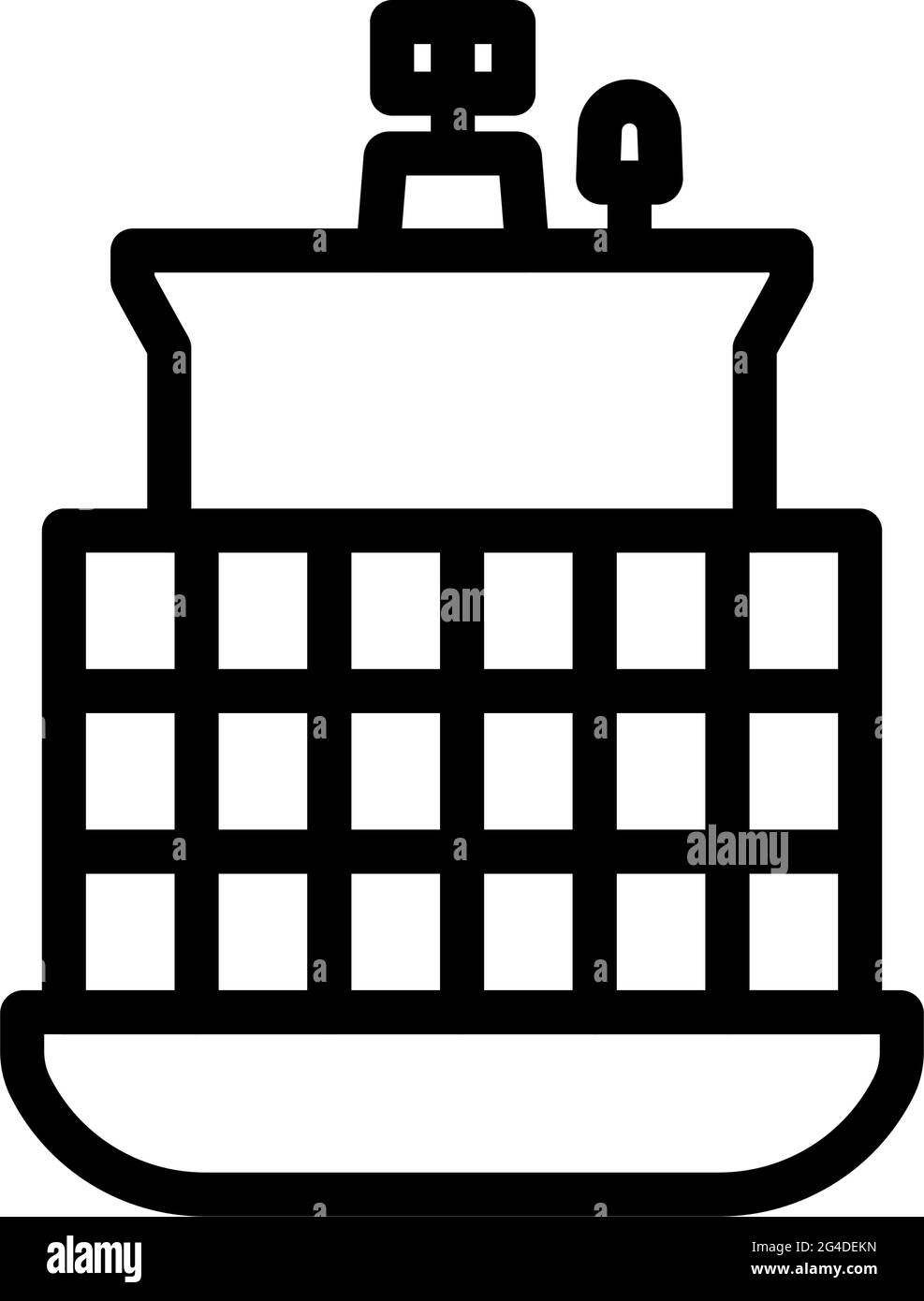 Container Ship Icon. Bold outline design with editable stroke width ...