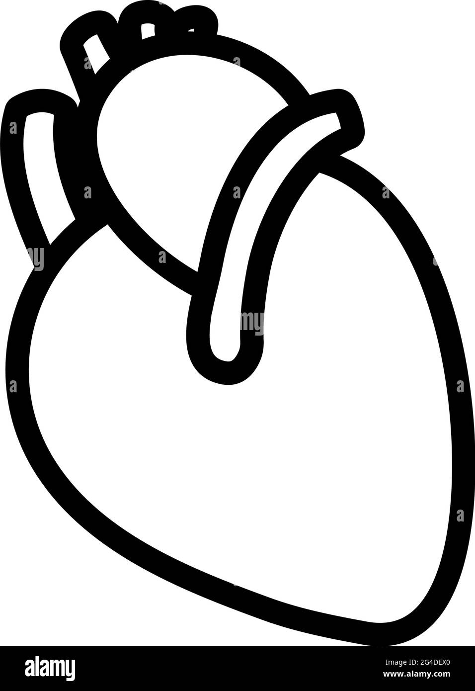 Human Heart Icon. Bold outline design with editable stroke width ...