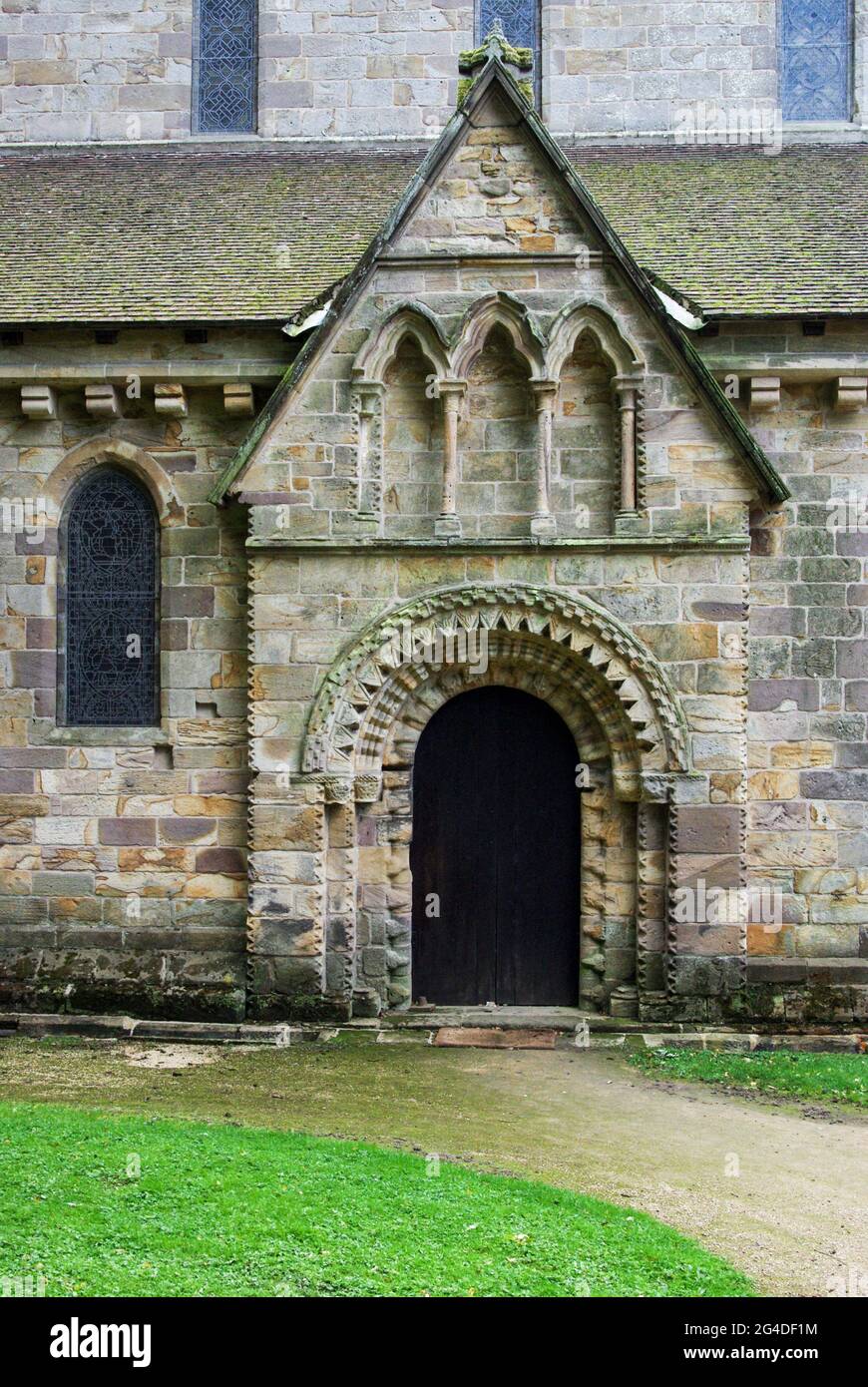 Exterior of the 12th century church of the Augustinian priory of ...