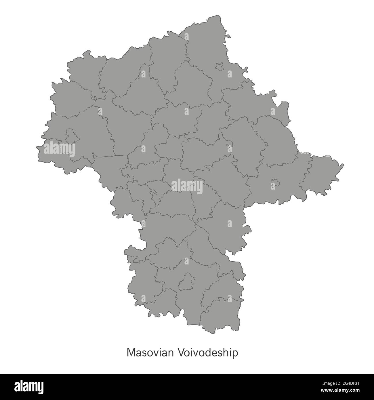 vector illustration: administrative map of Poland. Masovian Voivodeship ...