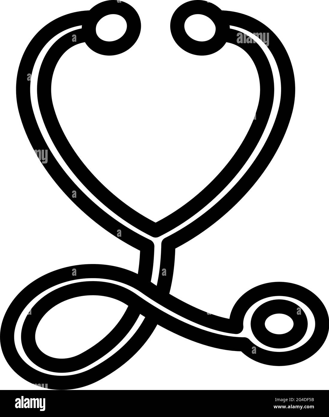 Stethoscope Icon. Bold outline design with editable stroke width ...