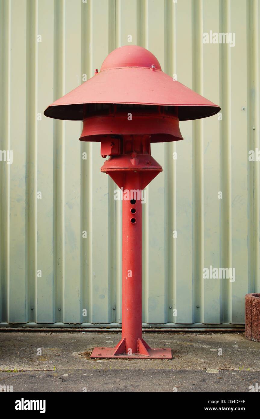 Exhibit of a historical siren system Stock Photo - Alamy