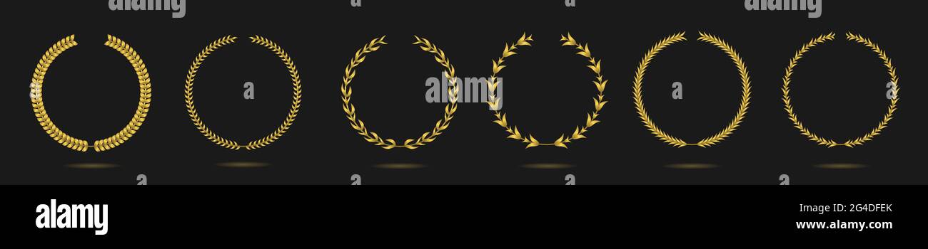 Golden laurel wreath label set Stock Vector Image & Art - Alamy