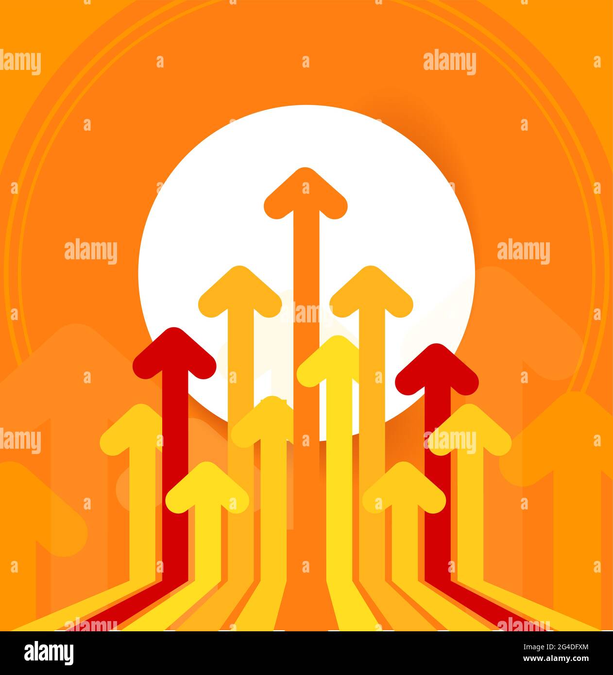 Arrows move to up. Concept economy success. Abstract background with ...