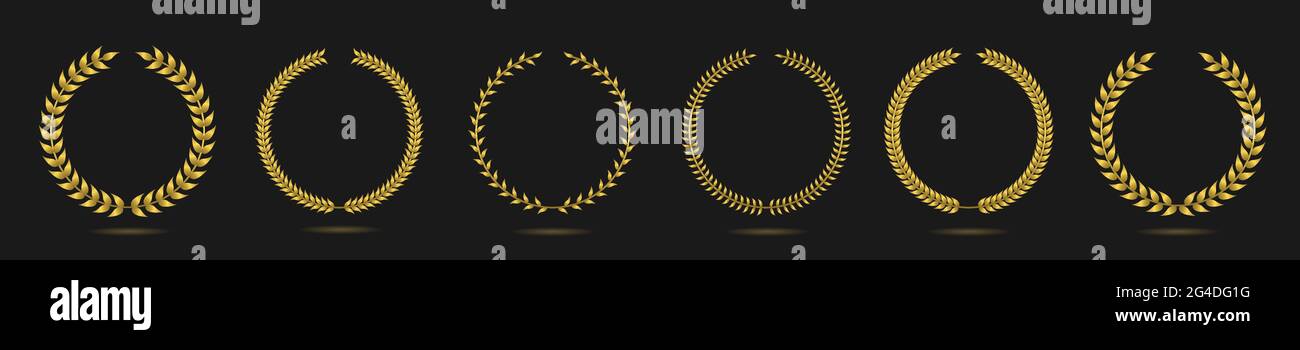 Golden laurel wreath label set Stock Vector Image & Art - Alamy
