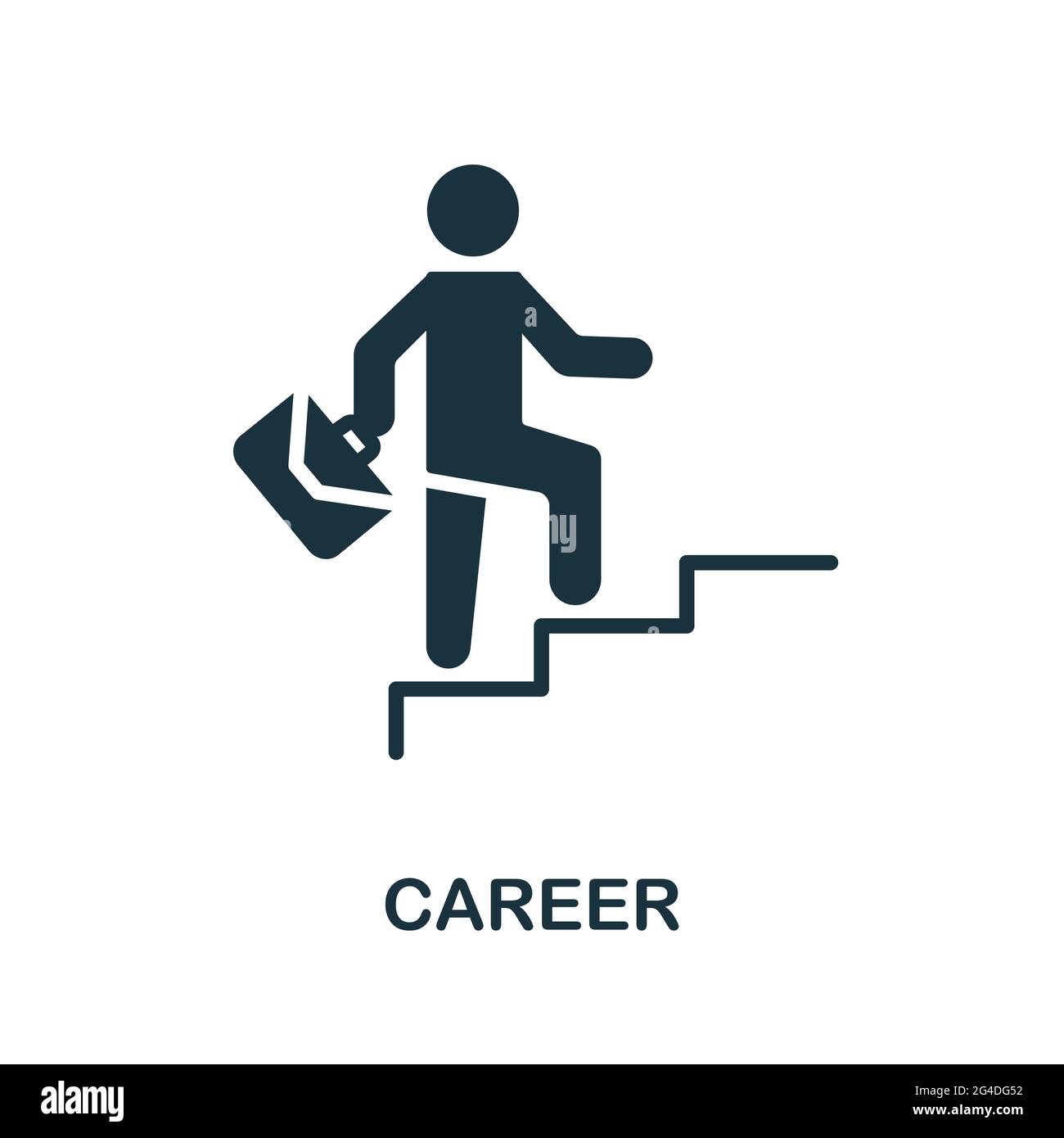 Career icon. Monochrome simple element from personal growth collection ...