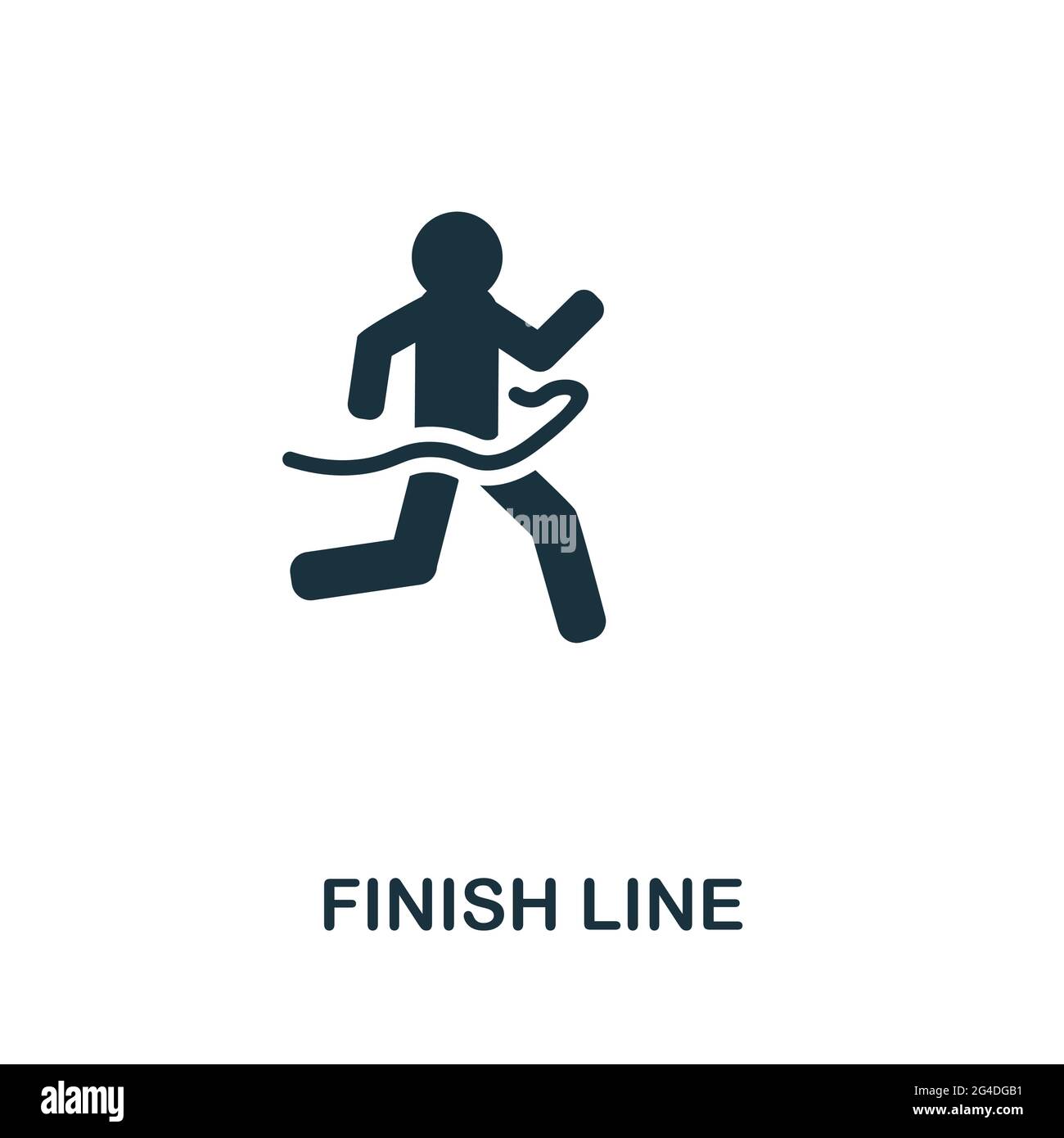 Finish Line icon. Monochrome simple element from personal growth ...