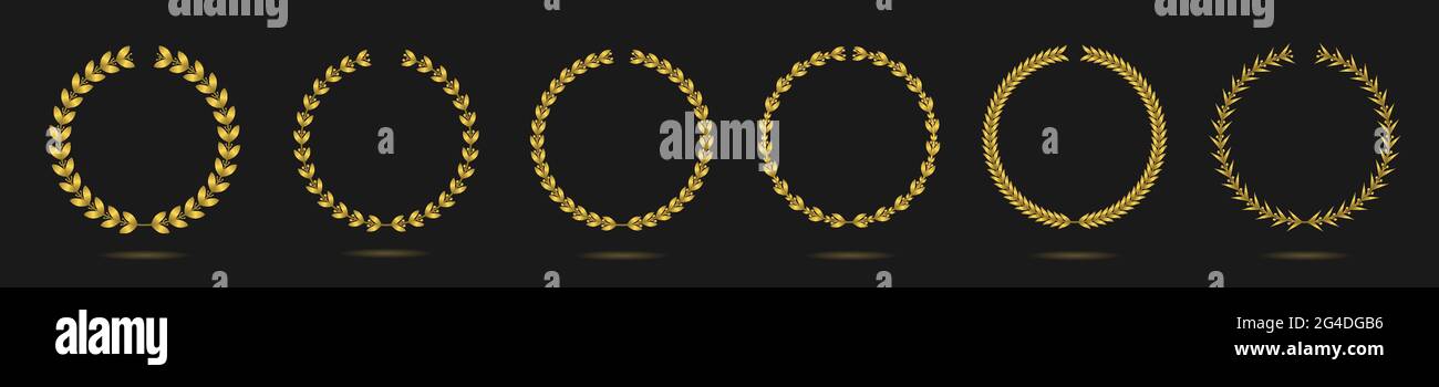 Golden laurel wreath label set Stock Vector Image & Art - Alamy