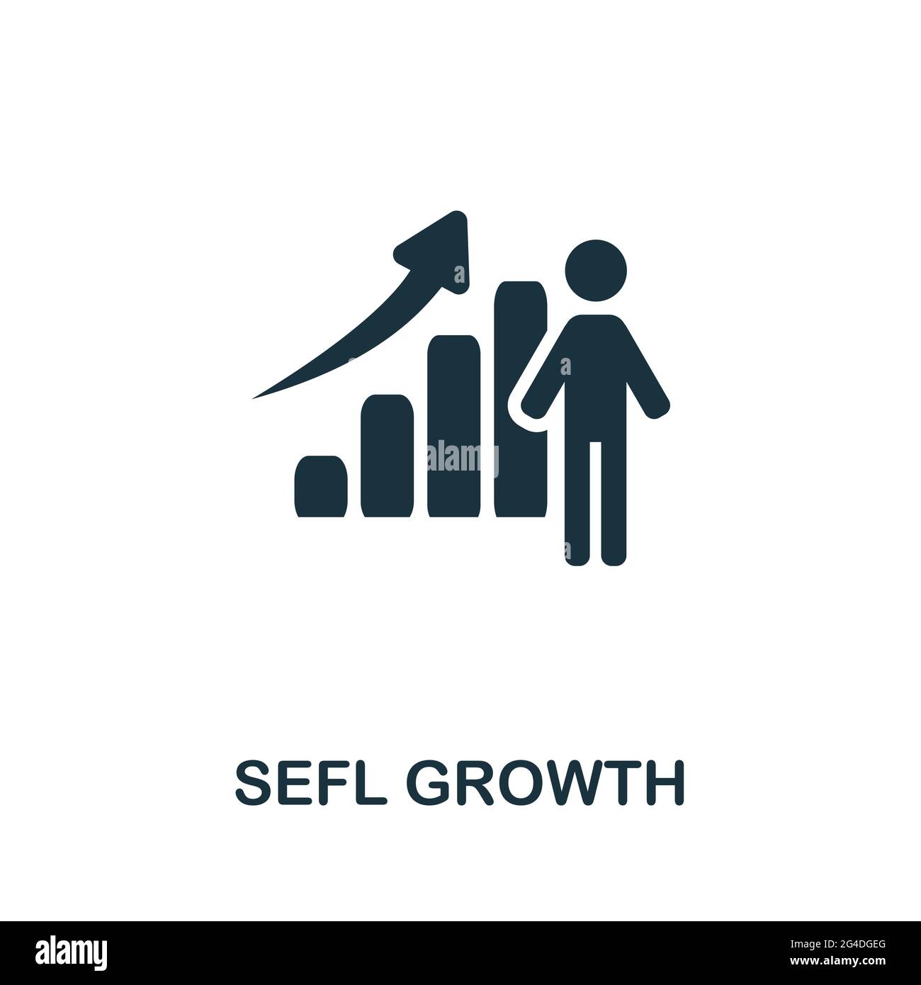 Self Growth icon. Monochrome simple element from personal growth ...