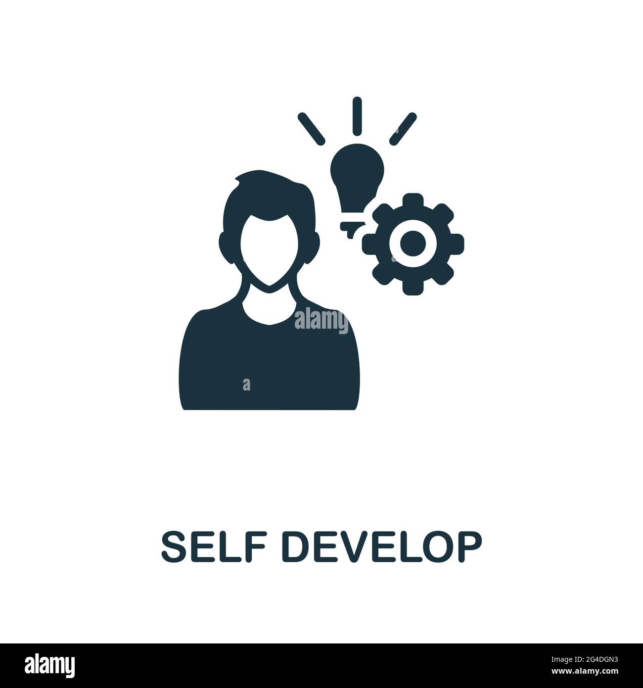 Self Develop icon. Monochrome simple element from personal growth ...