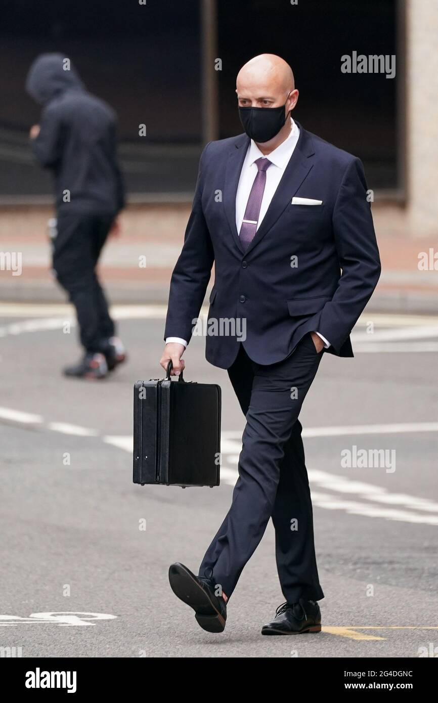 West Mercia Police constable Benjamin Monk arrives at Birmingham Crown ...