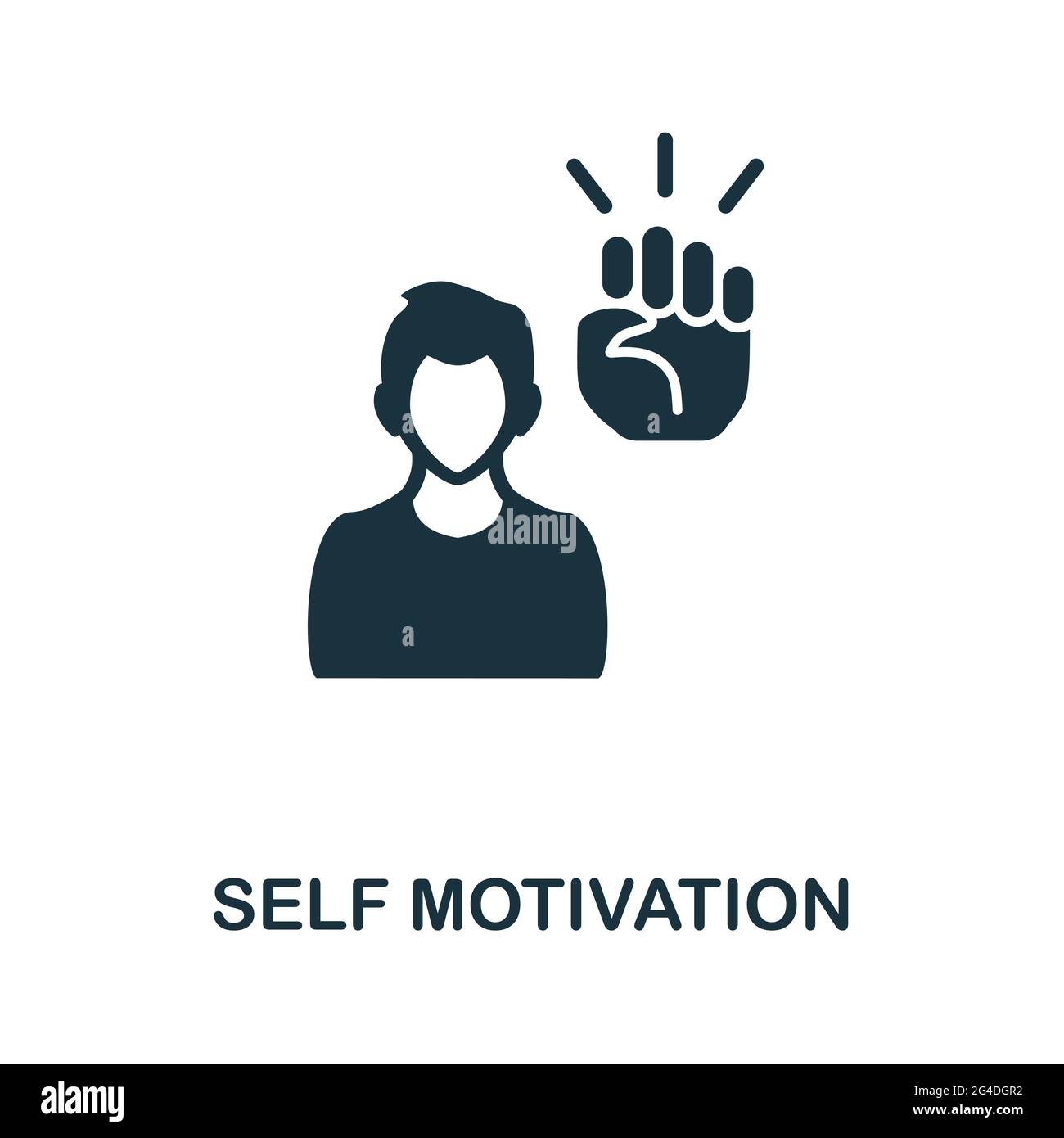 Self Motivation icon. Monochrome simple element from personal growth collection. Creative Self ...