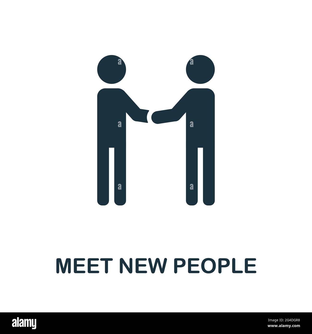 Meet New People icon. Monochrome simple element from personal growth ...