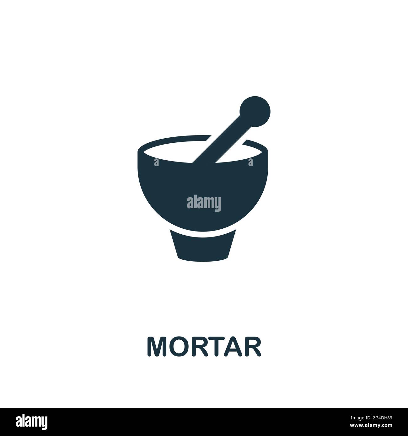 Mortar icon. Monochrome simple element from sauna collection. Creative ...
