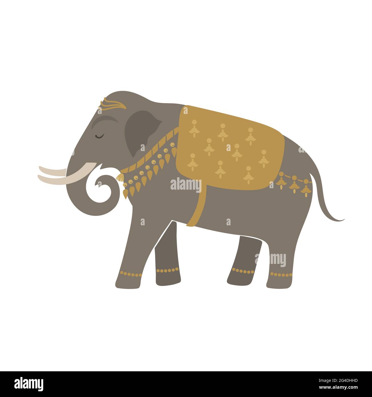 Elephant vector silhouette isolated on white background. Indian or ...