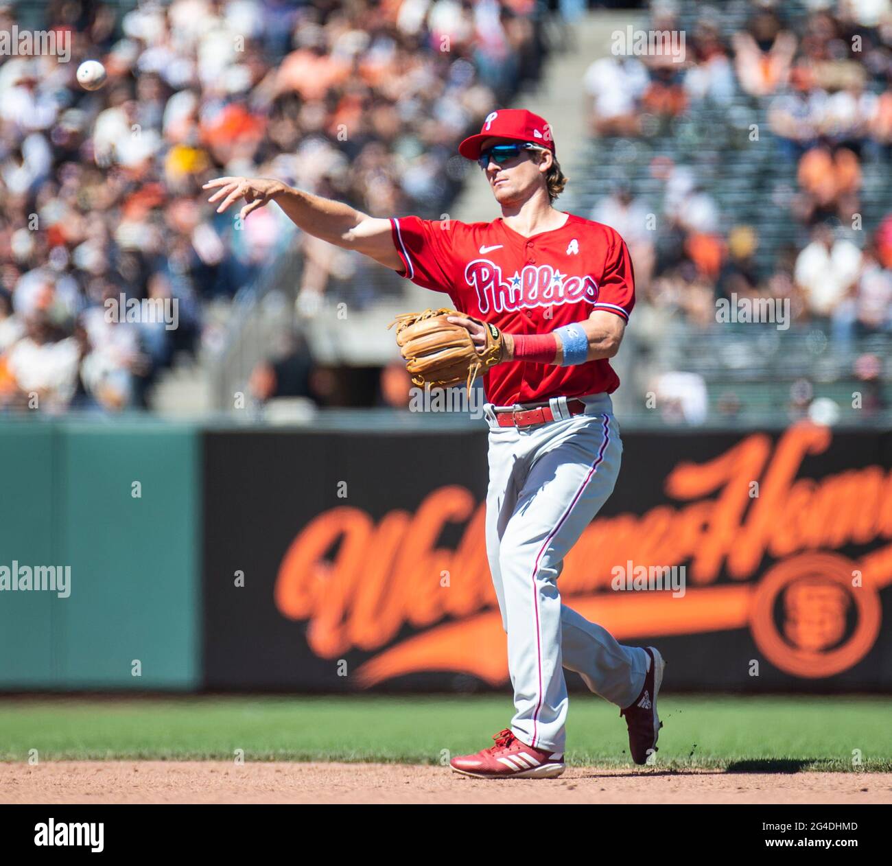 June 20 2021 San Francisco CA, U.S.A. The Phillies third baseman Luke ...