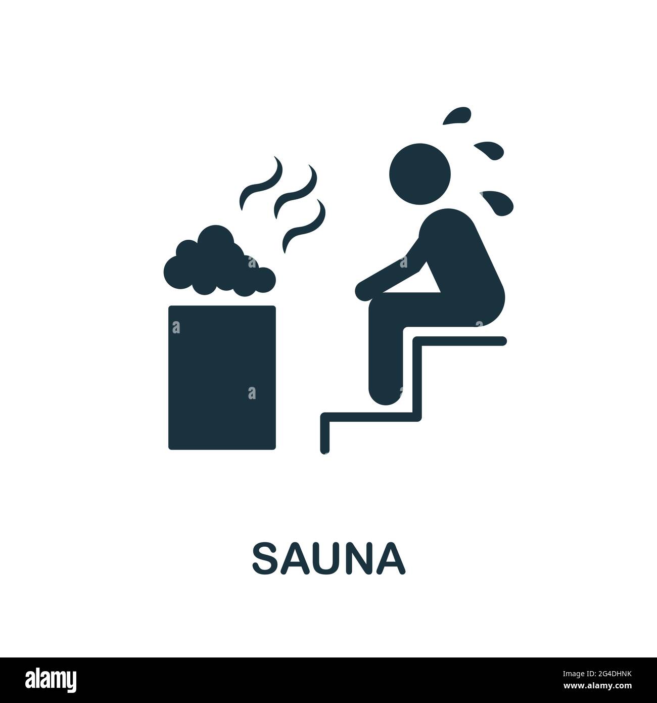 Sauna icon. Monochrome simple element from sauna collection. Creative ...