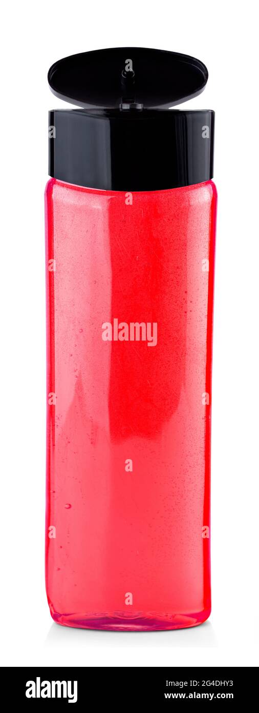 Red Shampoo bottle on a white background Stock Photo - Alamy