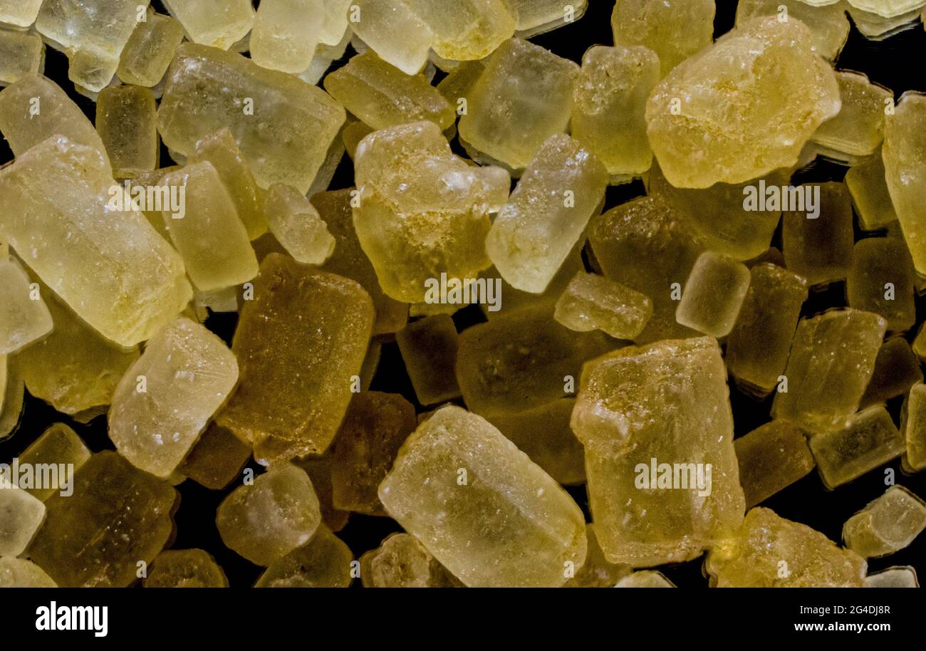 Macro shot of cane sugar granules under high magnification Stock Photo ...