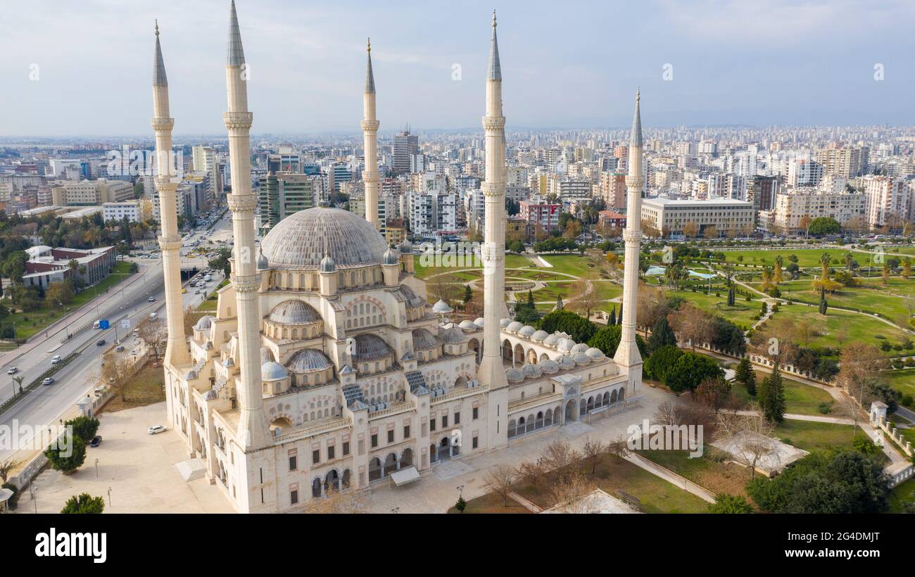 The great mosque with high minarets, which has high shooting quality ...