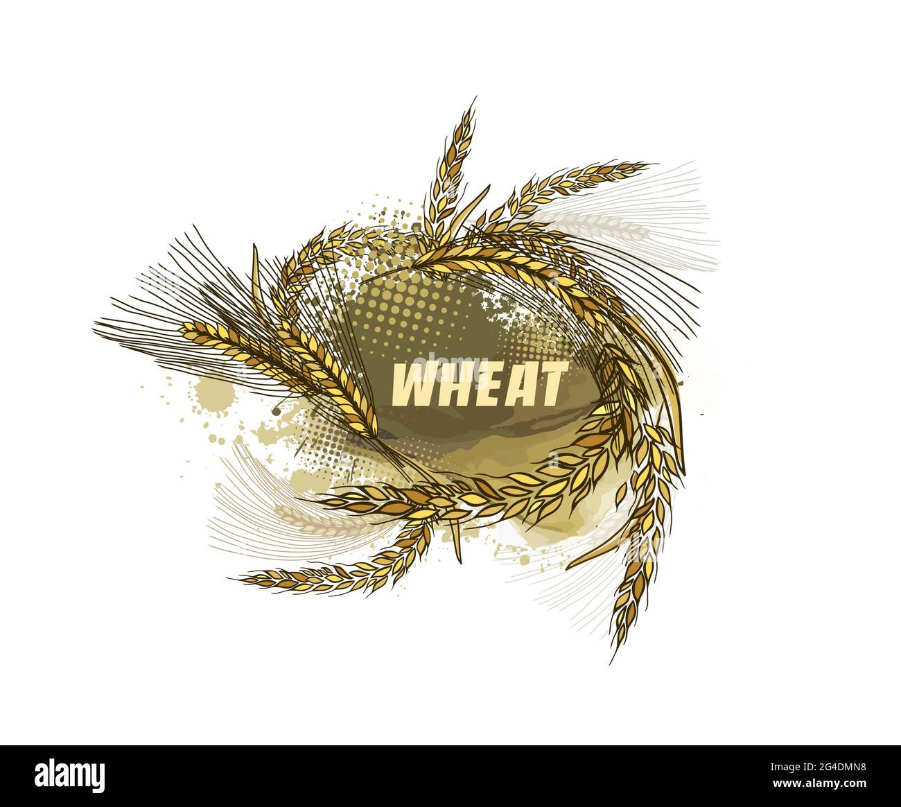 Abstract background with ears of wheat. Vector illustration Stock ...