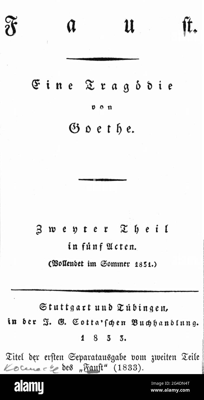 Goethe faust first edition hi-res stock photography and images - Alamy