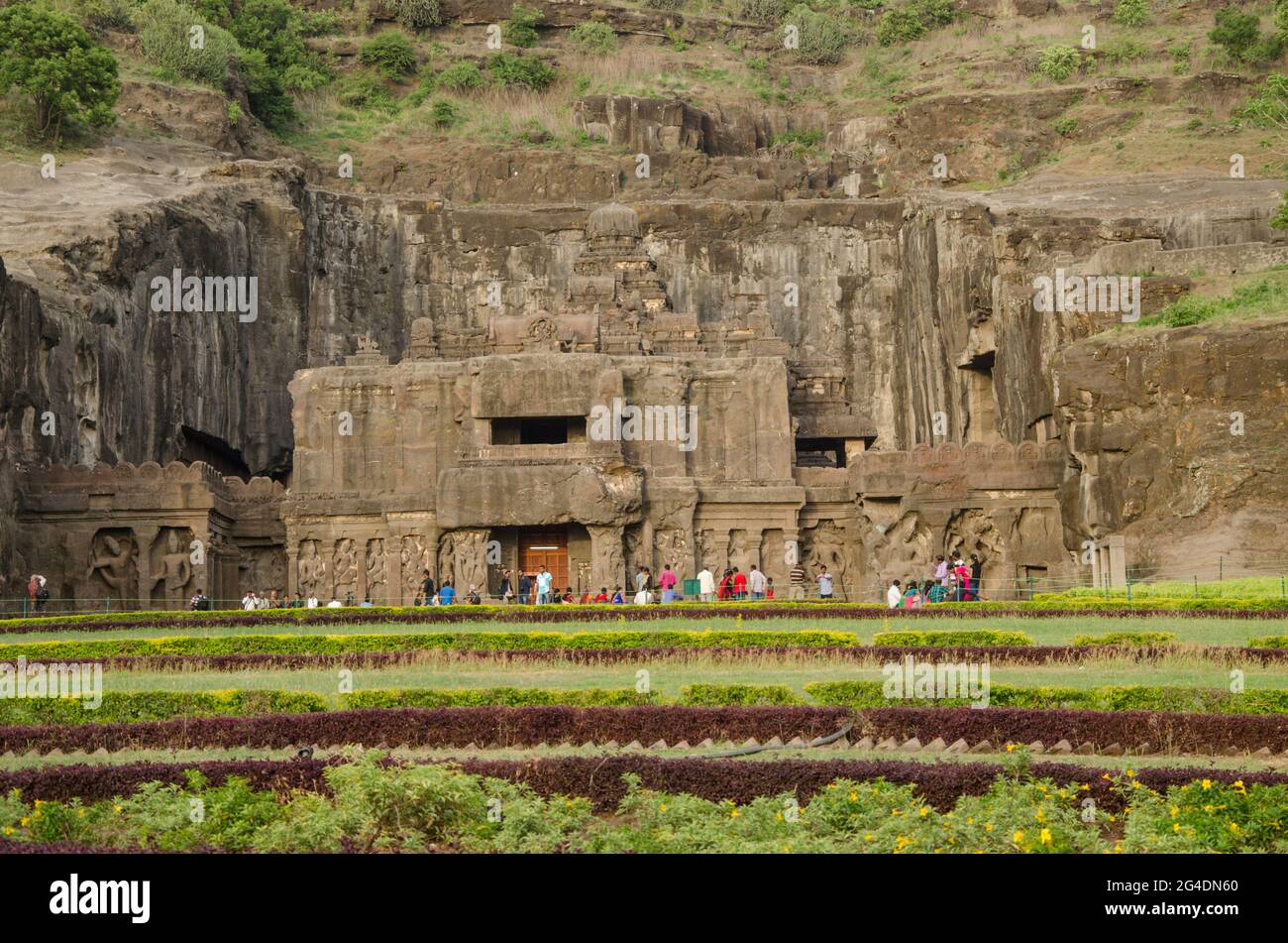 17 July 2017, The Kailasa temple, cave 16 in Ellora complex. A UNESCO ...