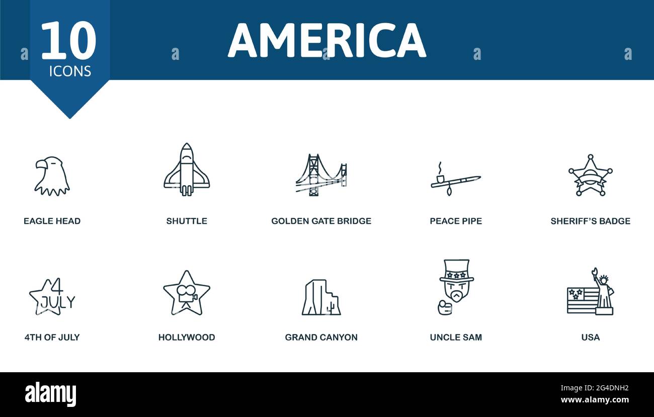 Usa icon set. Contains editable icons usa theme such as the statue of ...