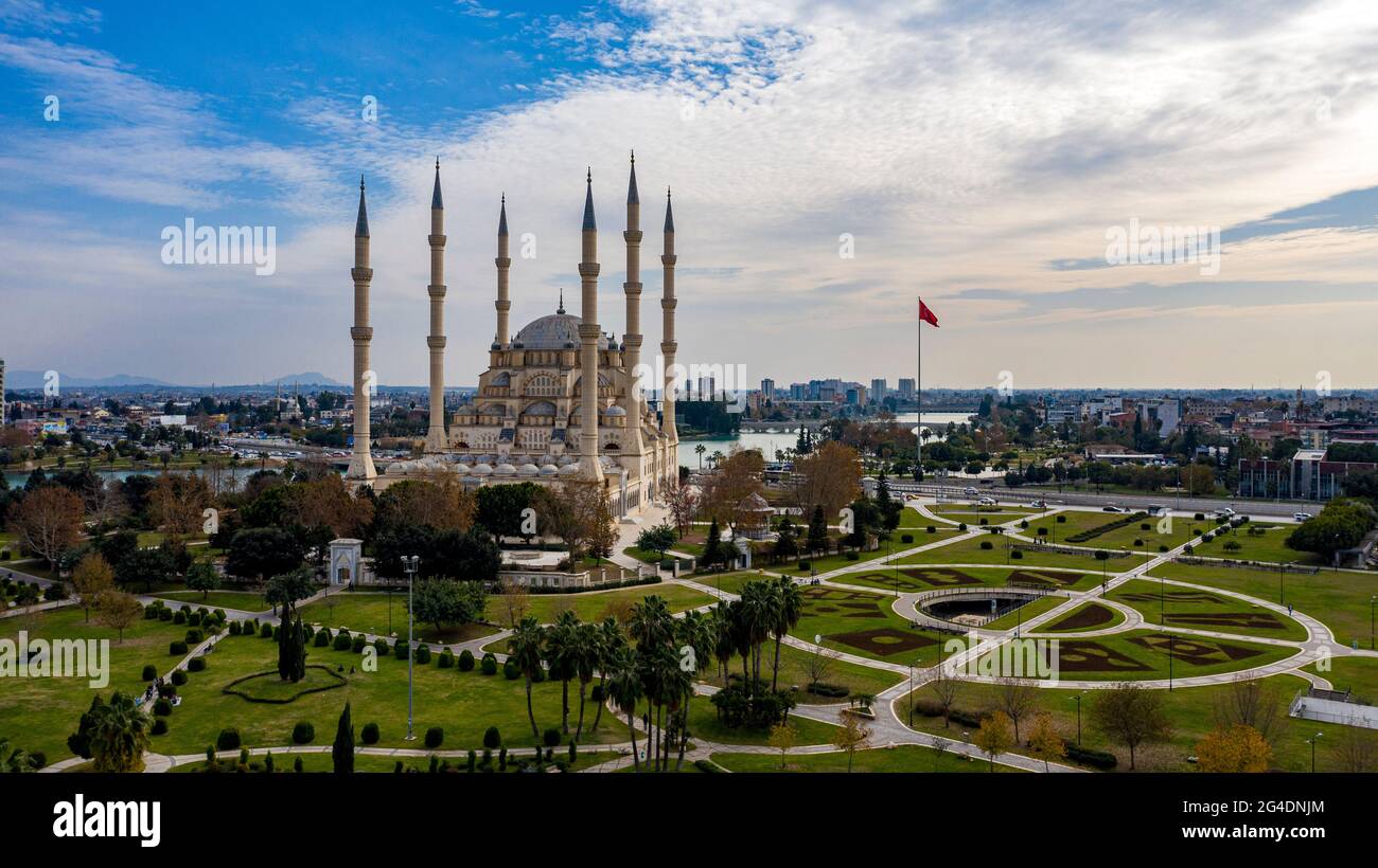 The great mosque with high minarets, which has high shooting quality ...