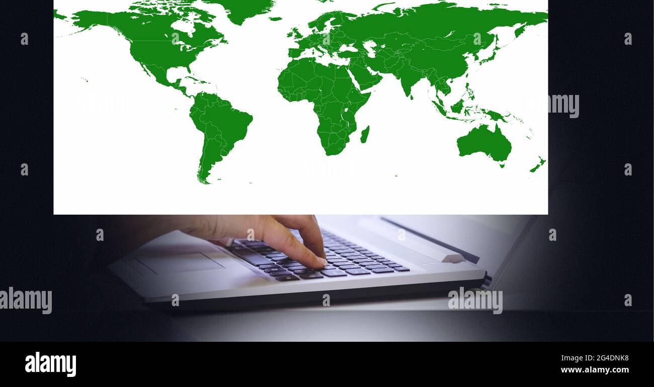 Laptop world map hi-res stock photography and images - Alamy