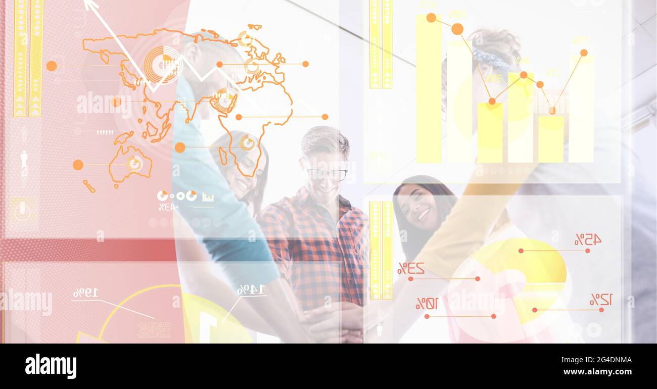 Digital interface with data processing against team of office ...