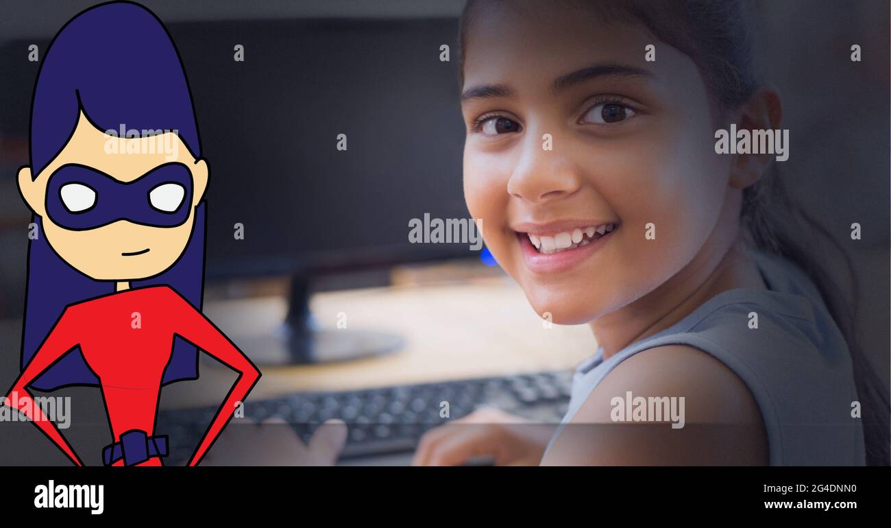 Happy smiling female hero hi-res stock photography and images - Alamy