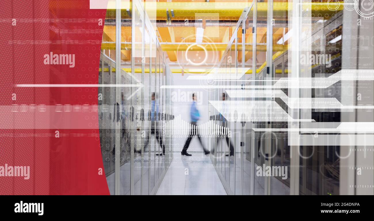 Digital interface with data processing over empty computer server ...