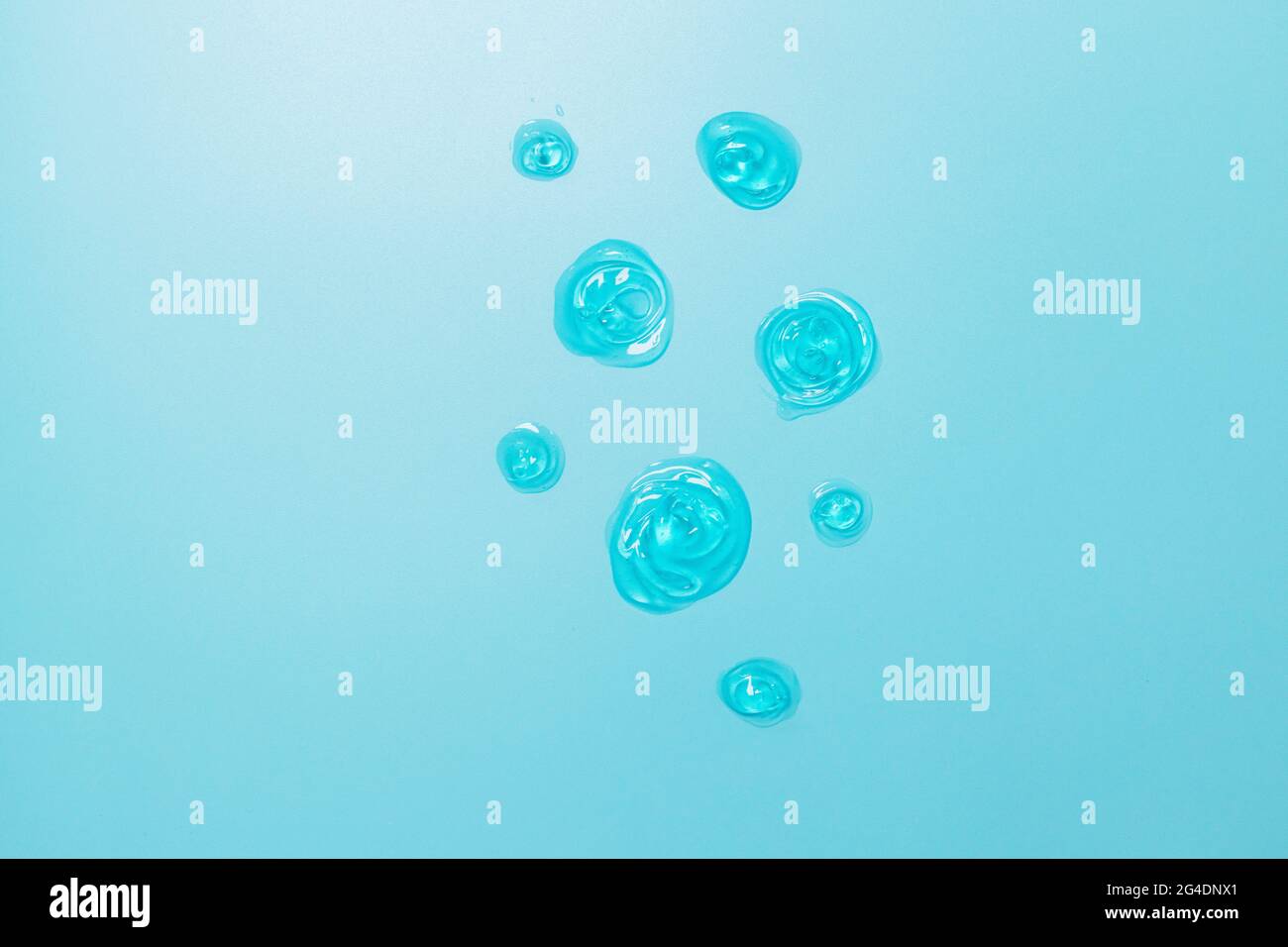 Transparent clear liquid gel cosmetic drops texture blue solid color ...