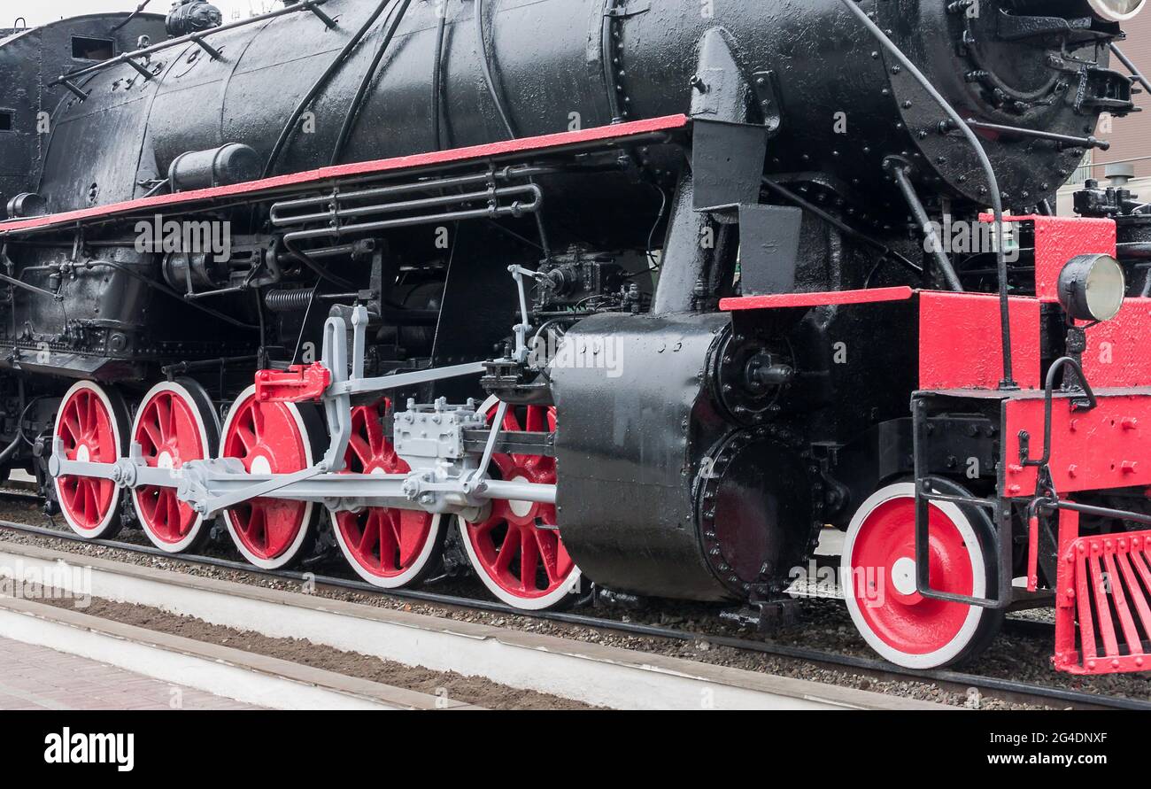 Steam train wheels Stock Photo - Alamy