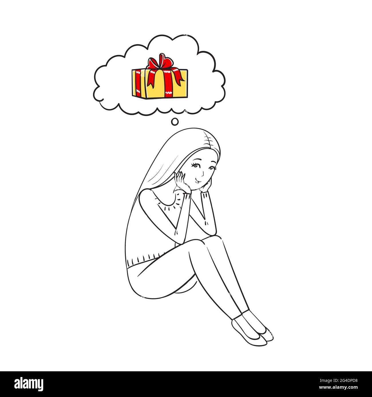 Woman birthday present fantasy Stock Vector Images - Alamy