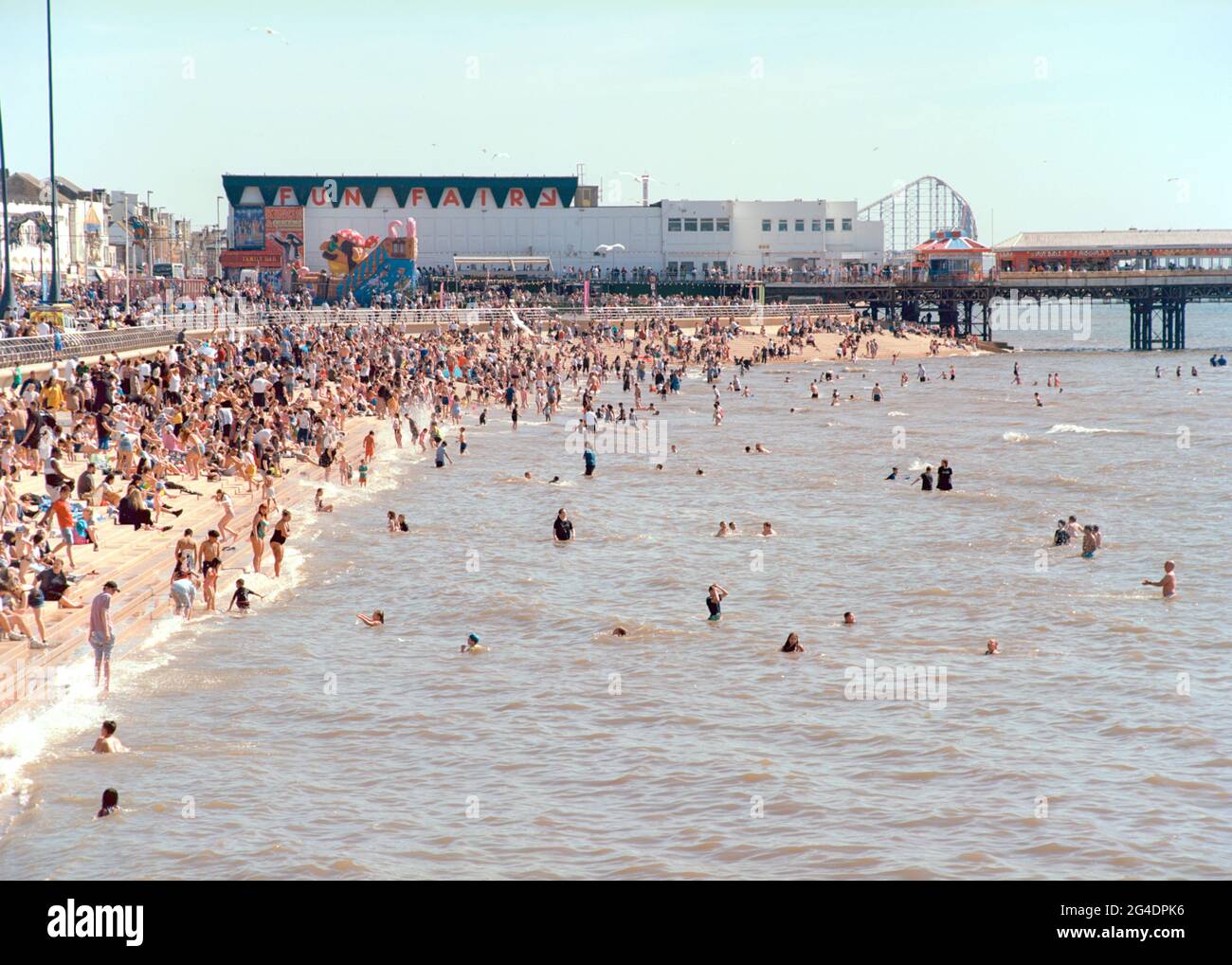 Blackpool, UK - 31 May 2021: People at the beach Stock Photo - Alamy